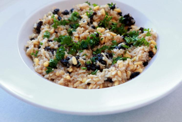 Brown Rice with Cognac, Pine Nuts and Currants