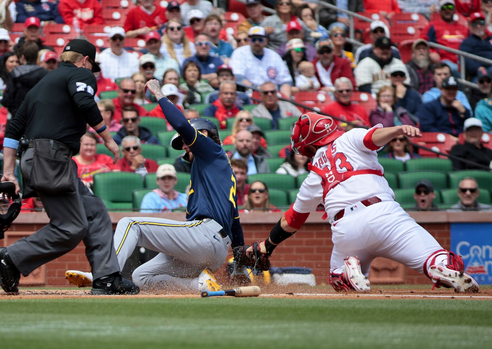 Cardinals bats quiet after falling behind in loss to Brewers