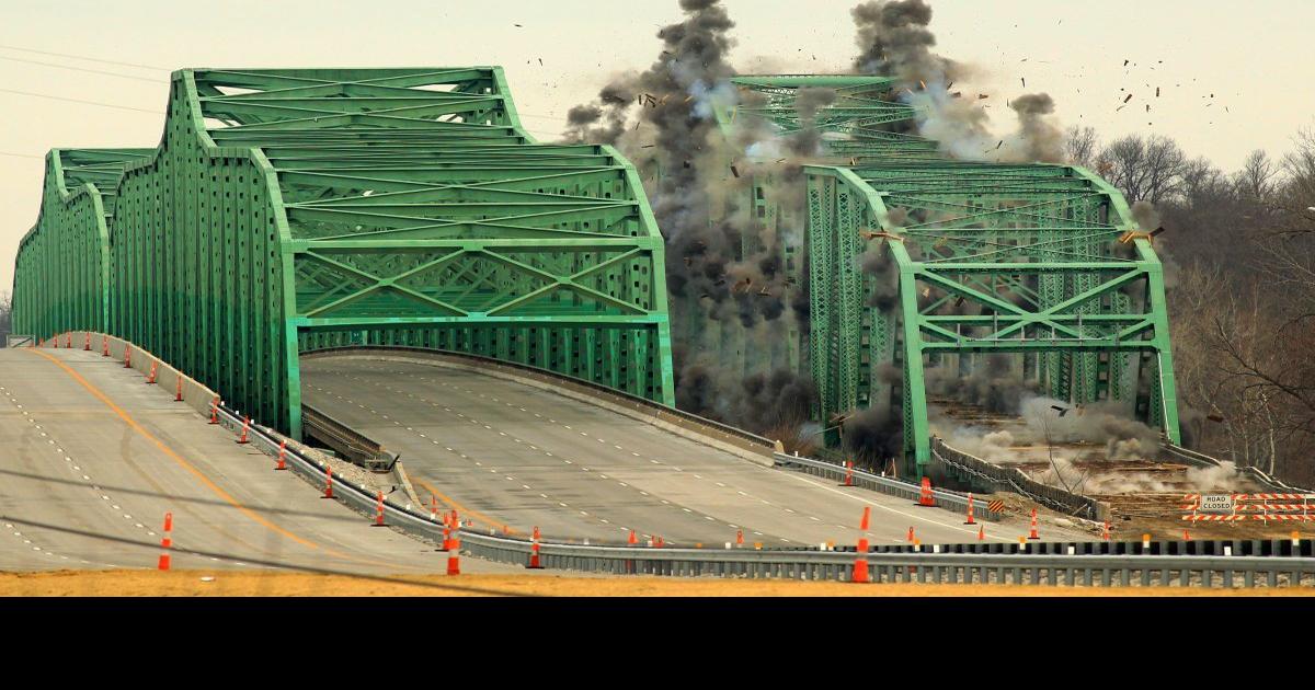 Section of old Boone Bridge comes tumbling down