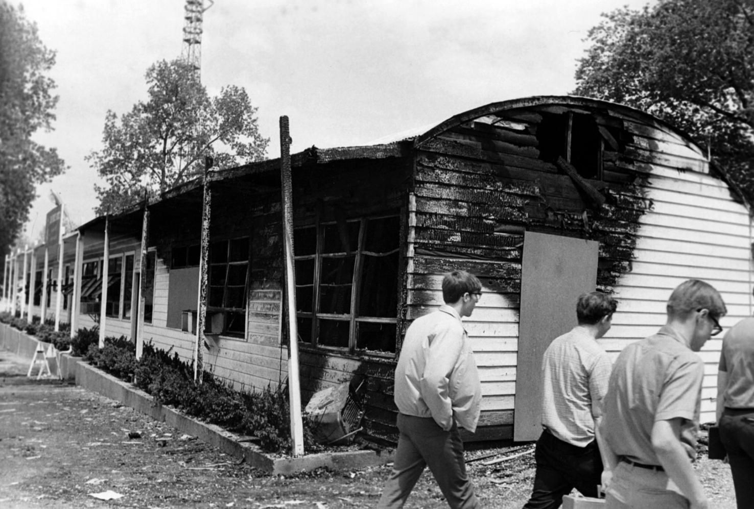 Photos: The night protesters torched the Washington University ROTC ...