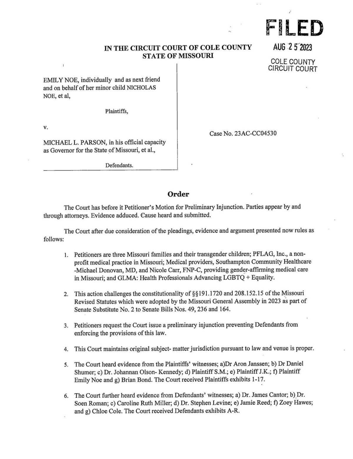 Missouri judge says ban on gender-affirming health care for minors can ...