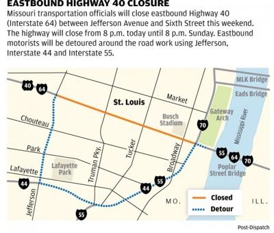 Part of eastbound Highway 40 closing for work