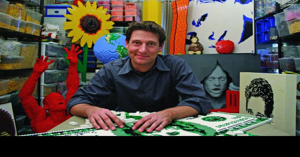Artist creates sculpture with Legos