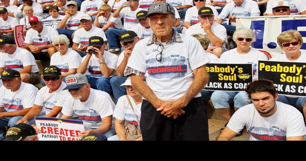Union mine workers protest outside Peabody