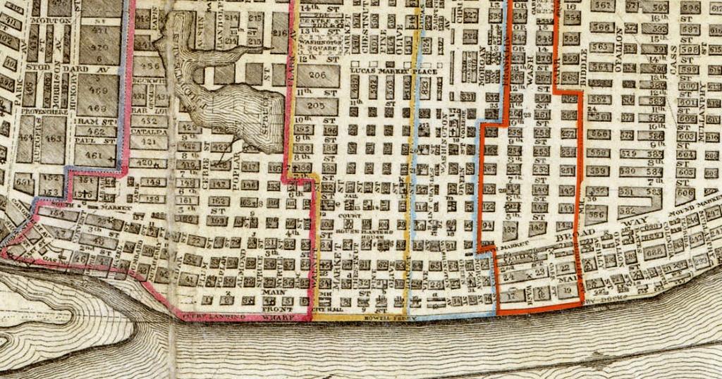 St. Louis Ward 5 map from 1854