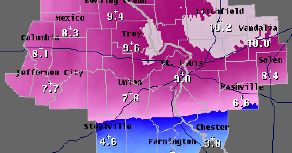 St. Louis snow totals