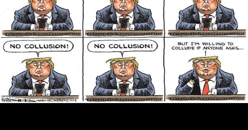 In the cartoons: Collusion; NYT cartoons; Jon Stewart