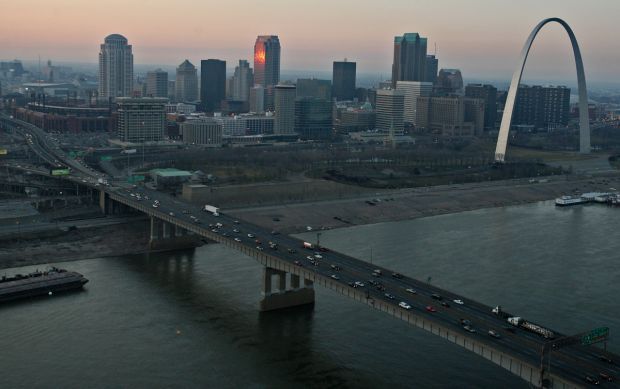 Don't forget today: Poplar Street Bridge has one less westbound lane