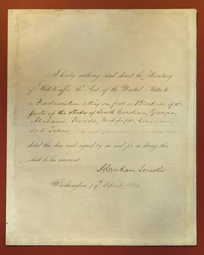 Lincoln Documents Civil War Blockades