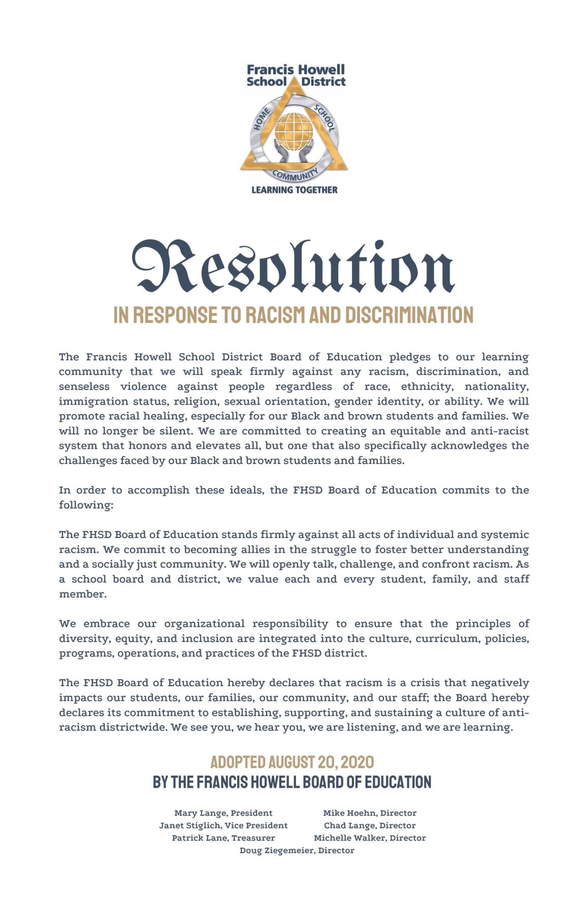 Francis Howell School Board set to rescind anti-racism resolution