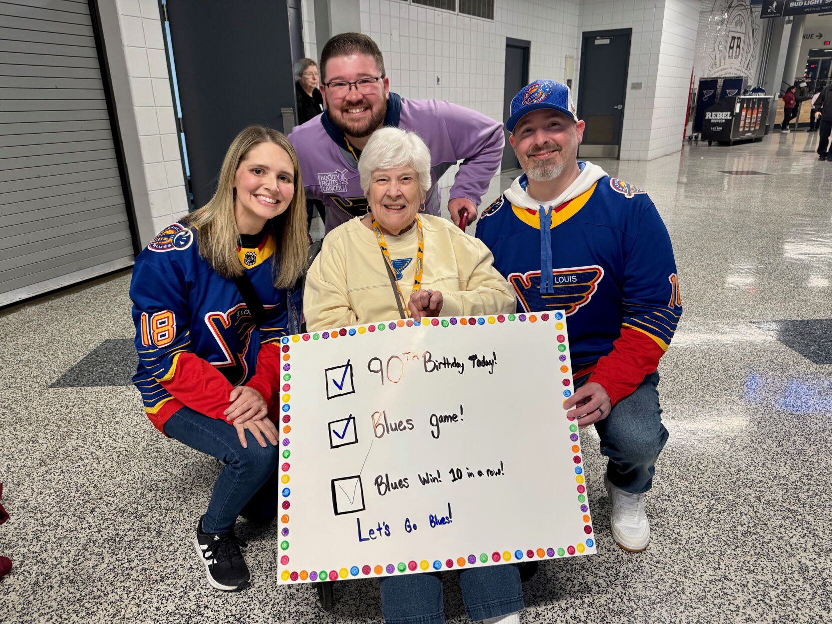Hochman: ‘She's a good luck charm!’ St. Louis woman turns 90, attends Blues’ 10th-straight win