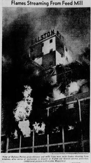 On Jan. 10 1962, a fire ripped through Ralston Purina mill