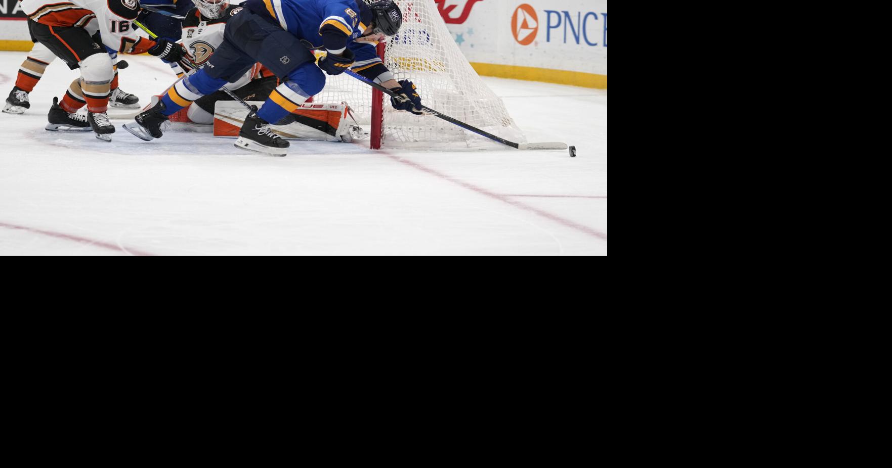 Blues forward Jake Neighbours keys win over Ducks, showcases 'old ...