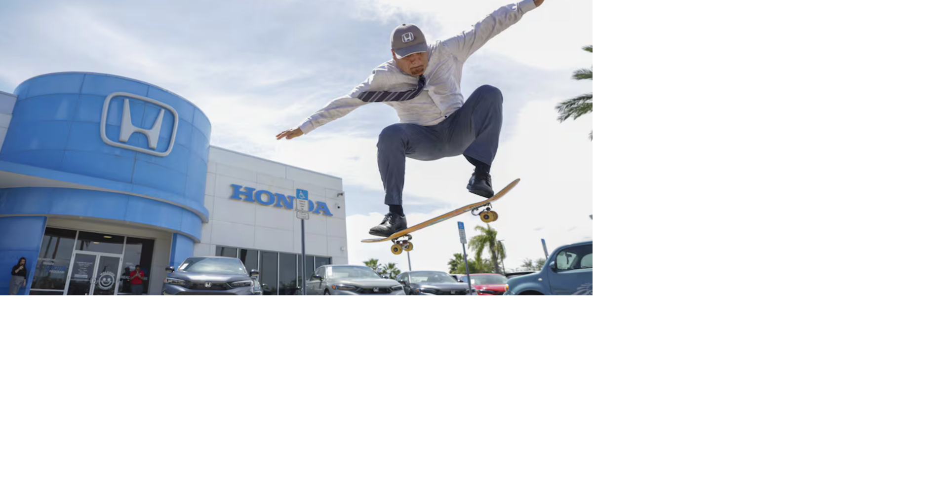 The skateboarding car salesman who became a viral inspiration | News ...