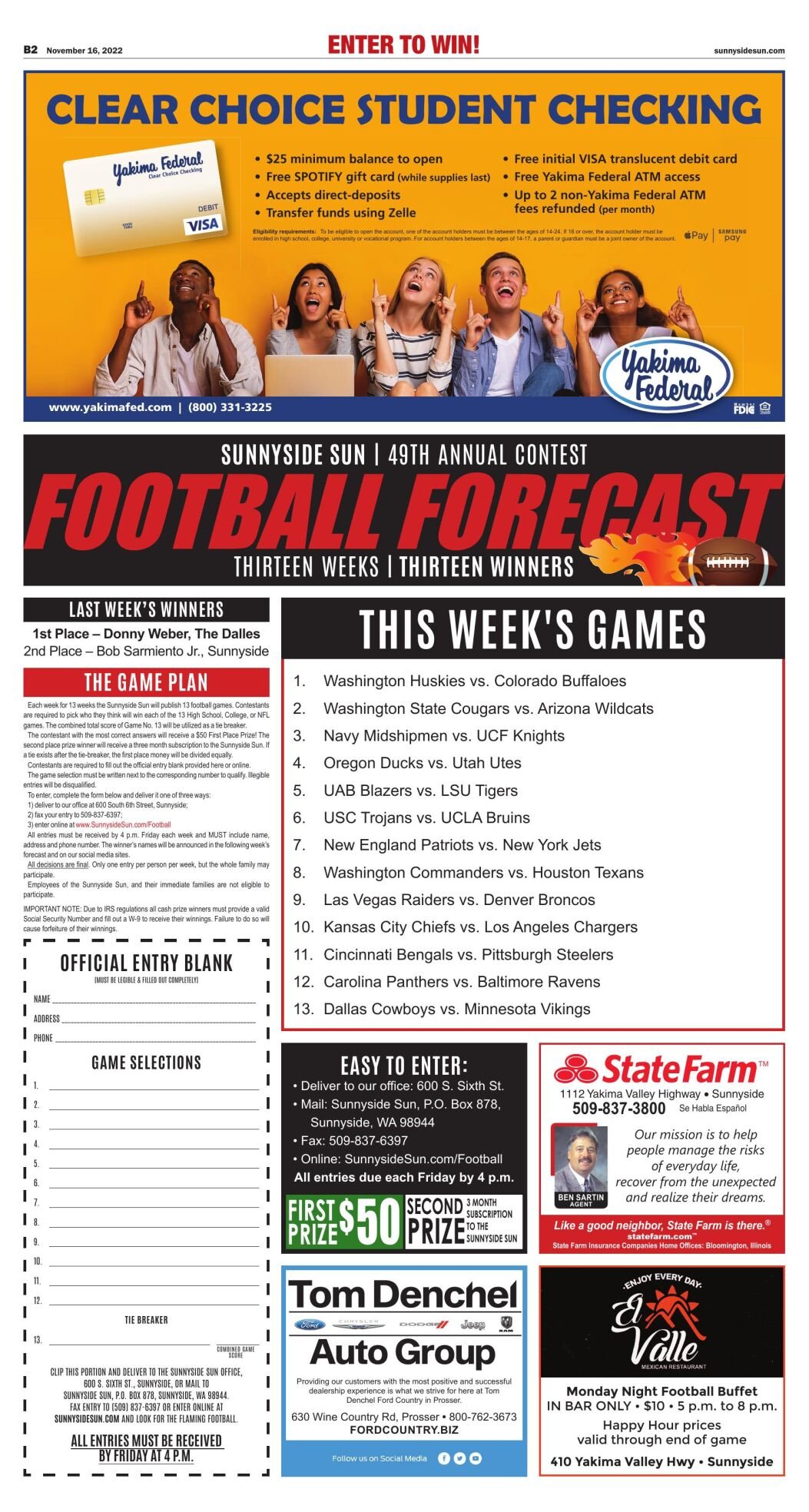 Football Forecast | Sports | sunnysidesun.com