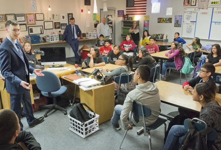 Dufault teaches civics to Harrison Middle School class | News ...