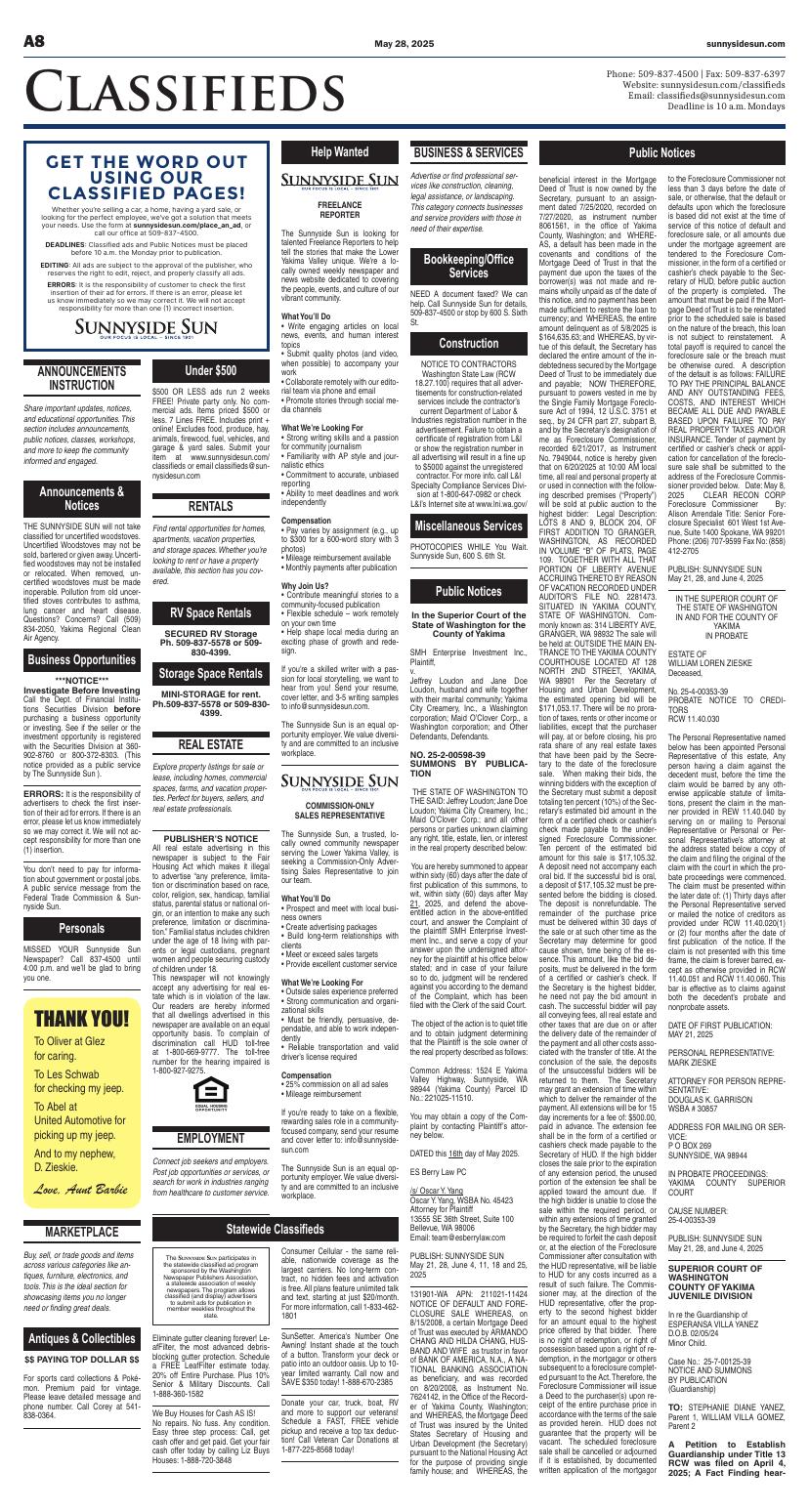 Page A08 | e-Edition | sunnysidesun.com