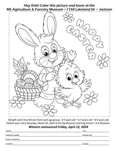 The Mississippi Egg Marketing Board Announces 2024 Easter Coloring ...
