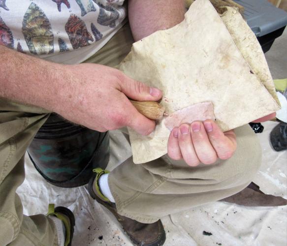 Artist preserves form of primitive craftmaking with stone and flint