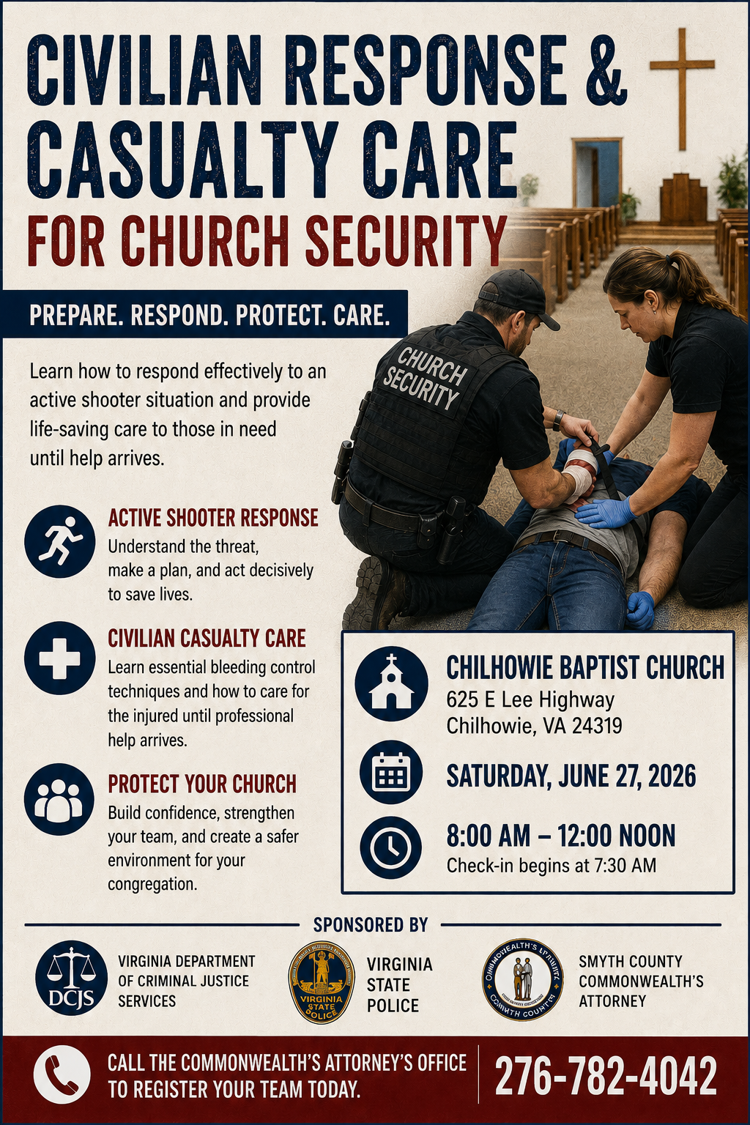 Commonwealth's Attorney's Office to host church security training for ...