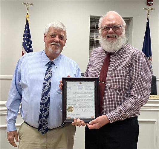 Chilhowie council honors service of Blevins, Shortt