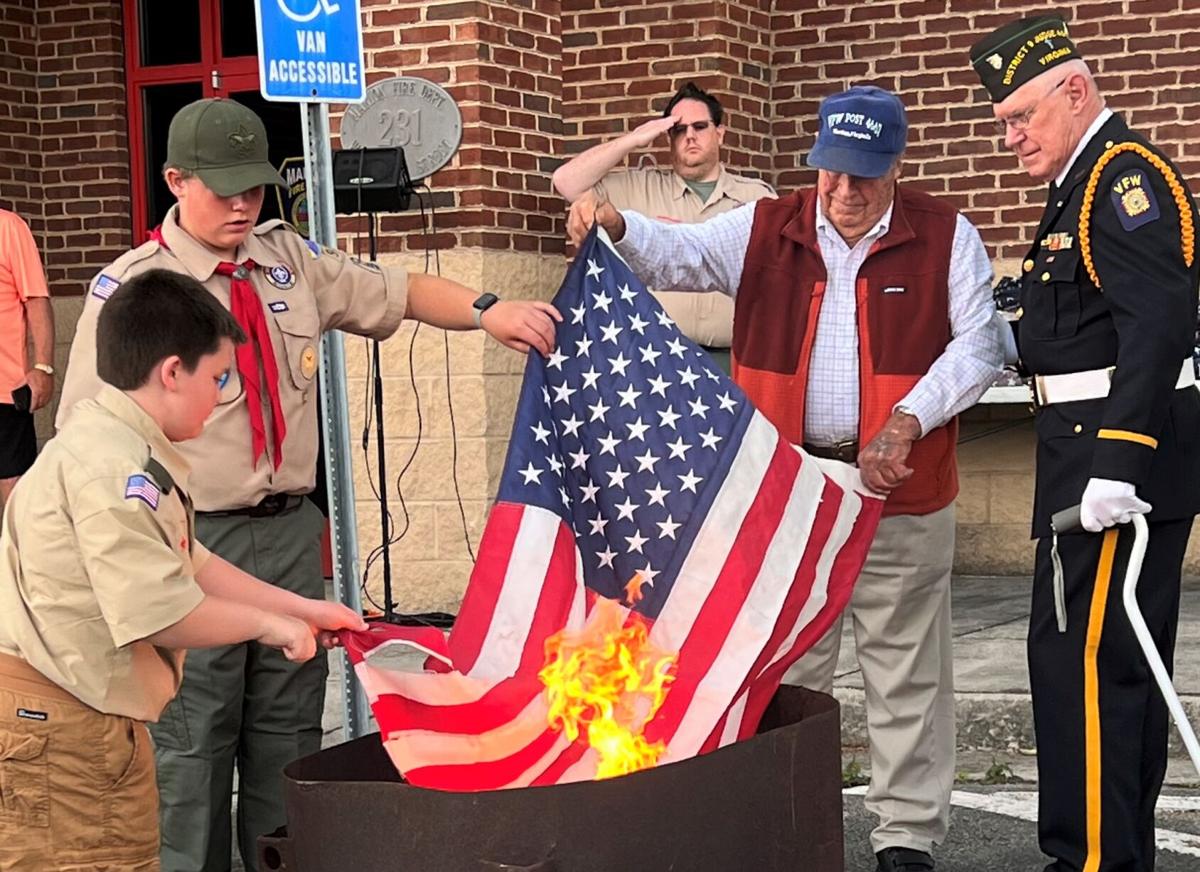 VFW and Scouts retire flags