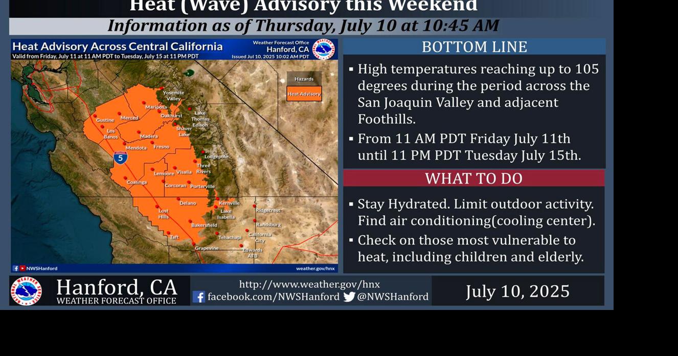 NWS issues heat advisory as triple-digit heat expected | News ...