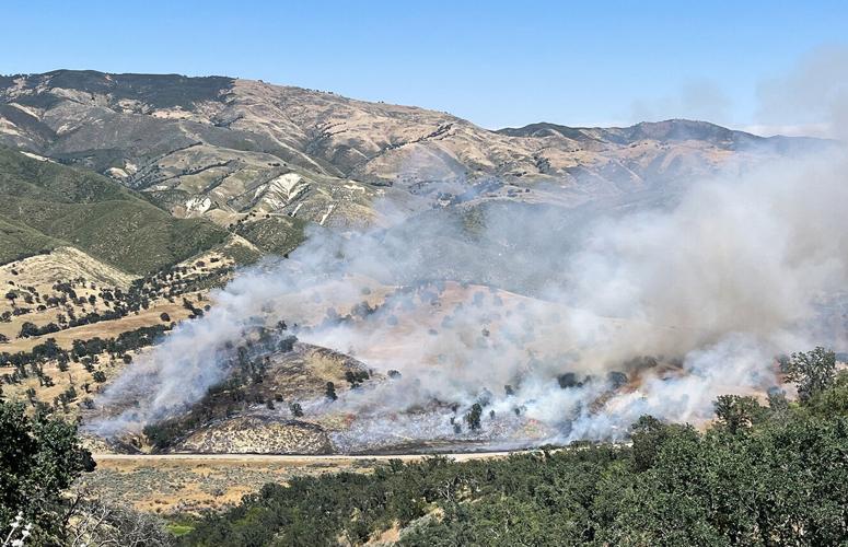 Brush fire burns on Highway 166 near Rock Front Ranch | News ...