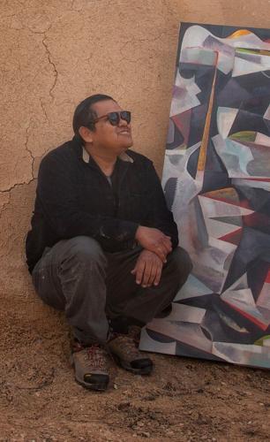 Dińe artist Sheldon Harvey at Chimayo Trading Del Norte | Arts ...
