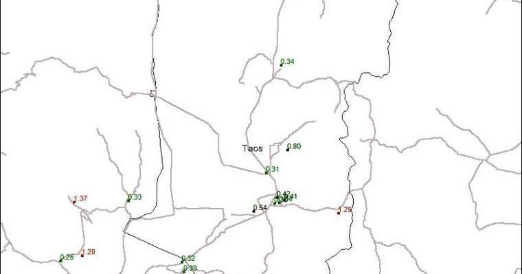 Map of Taos County precipitation totals: July 31 | | taosnews.com