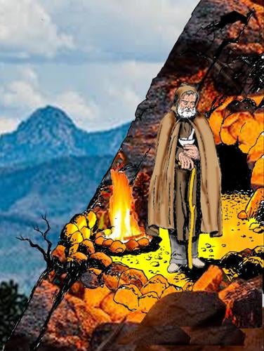 monk hermit background