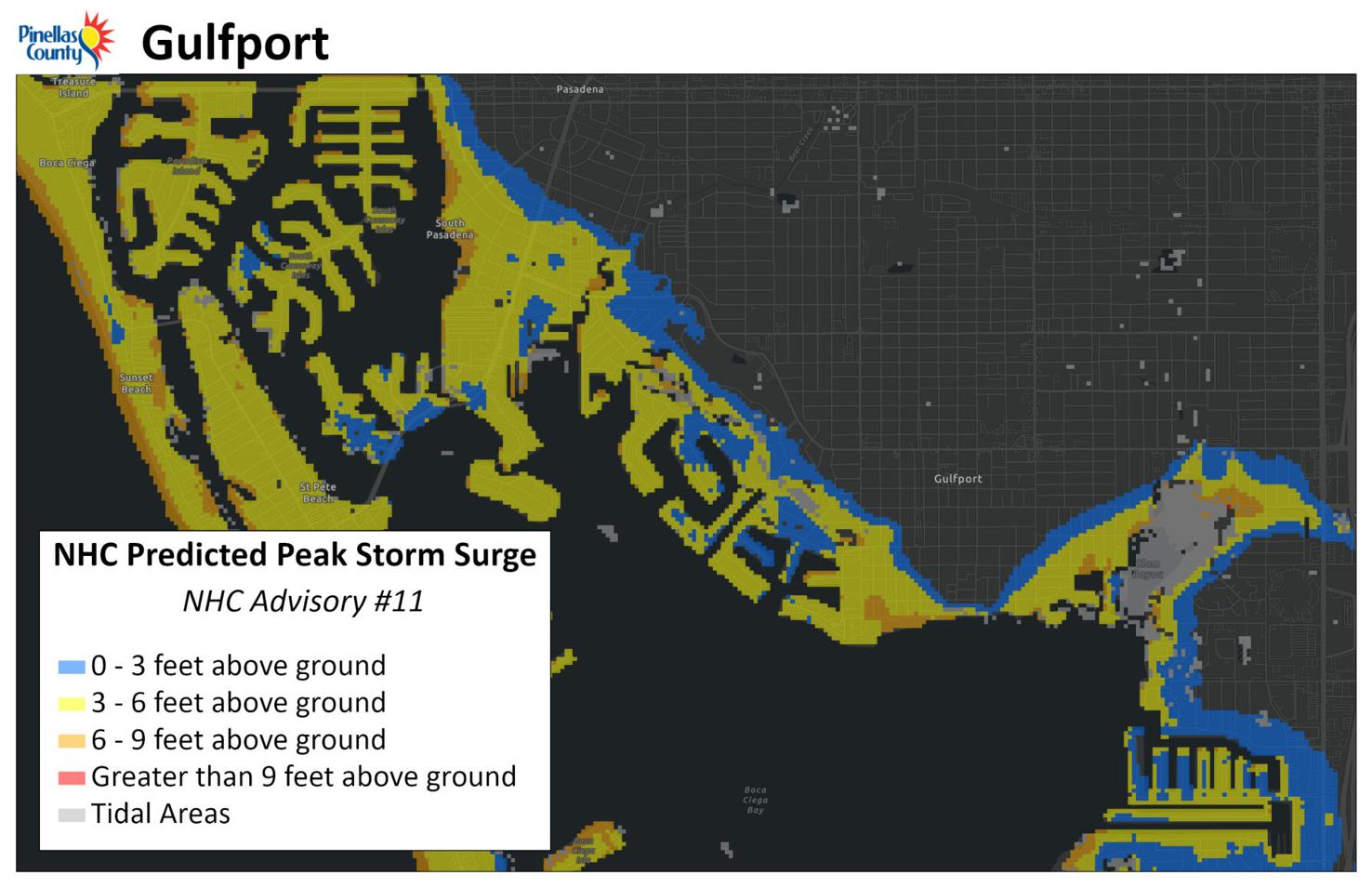 Take A Close Look At The Storm Surge Forecast Around Pinellas
