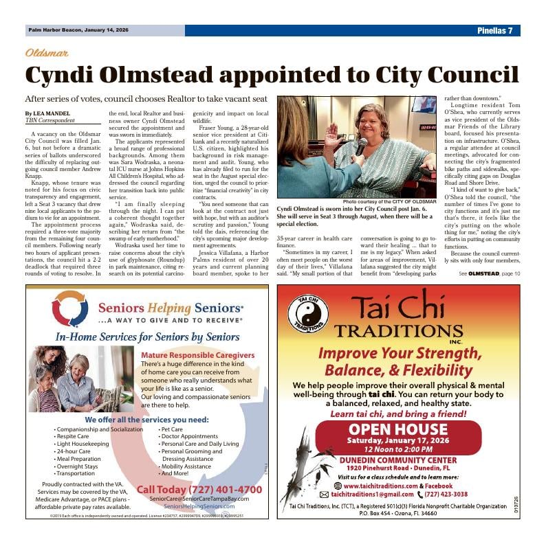 Page 4 PALM HARBOR BEACON 01-14-26 8 | e-Edition | tbnweekly.com