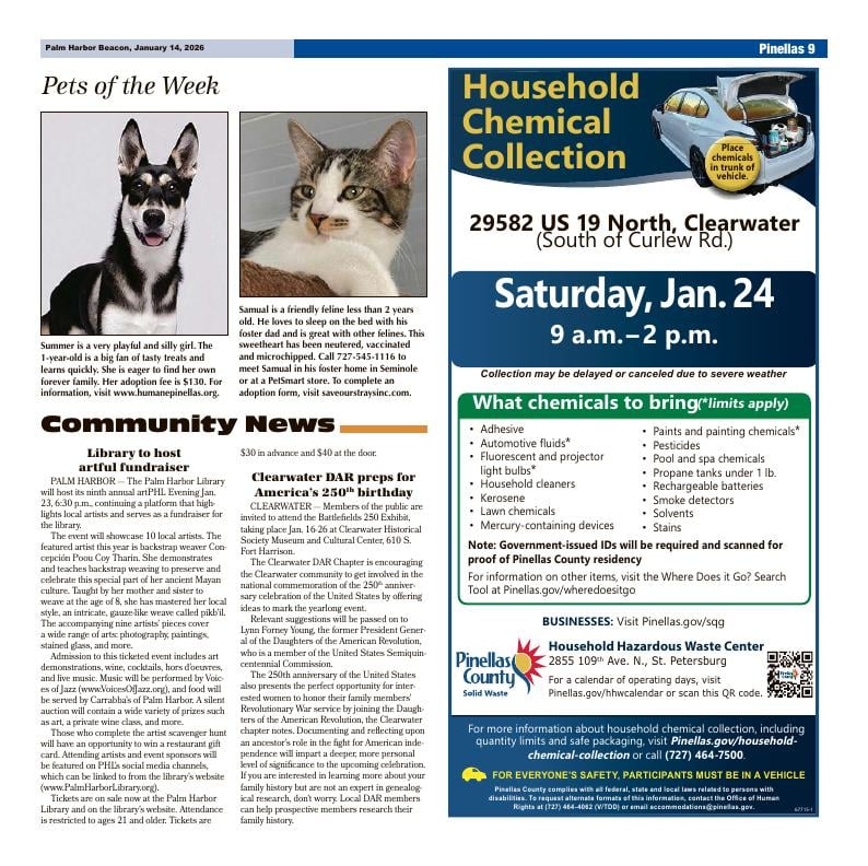 Page 4 PALM HARBOR BEACON 01-14-26 8 | e-Edition | tbnweekly.com