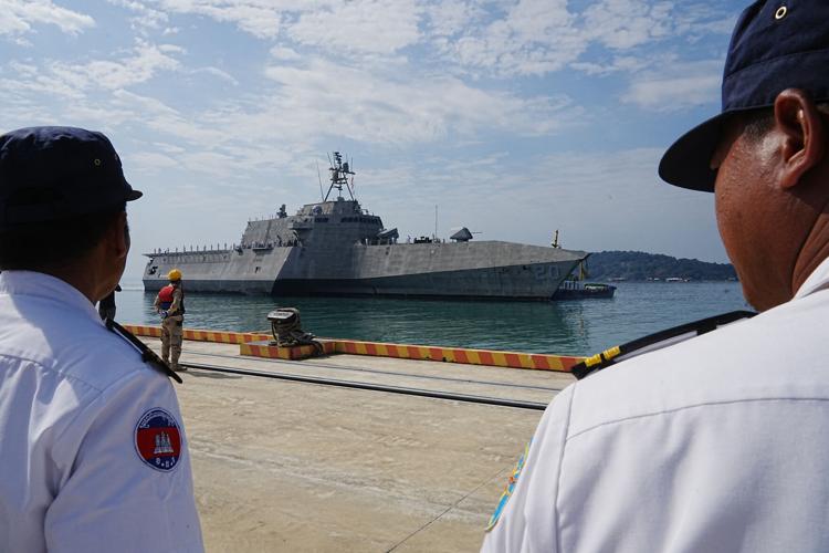 A US warship is making a friendship visit to a Cambodian naval base ...