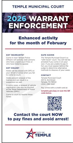 Temple urges residents to resolve outstanding warrants during February ...