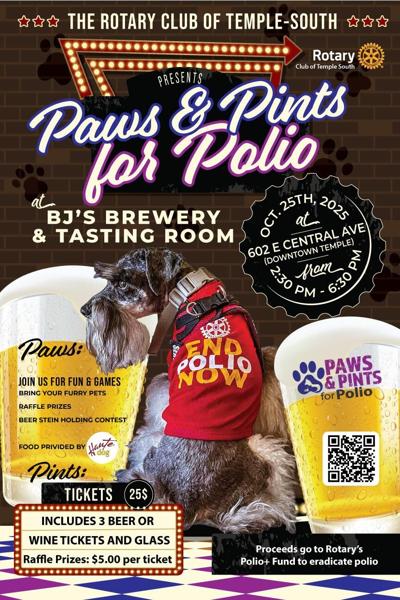 Rotary Club of Temple-South hosting second Paws & Pints for Polio event ...