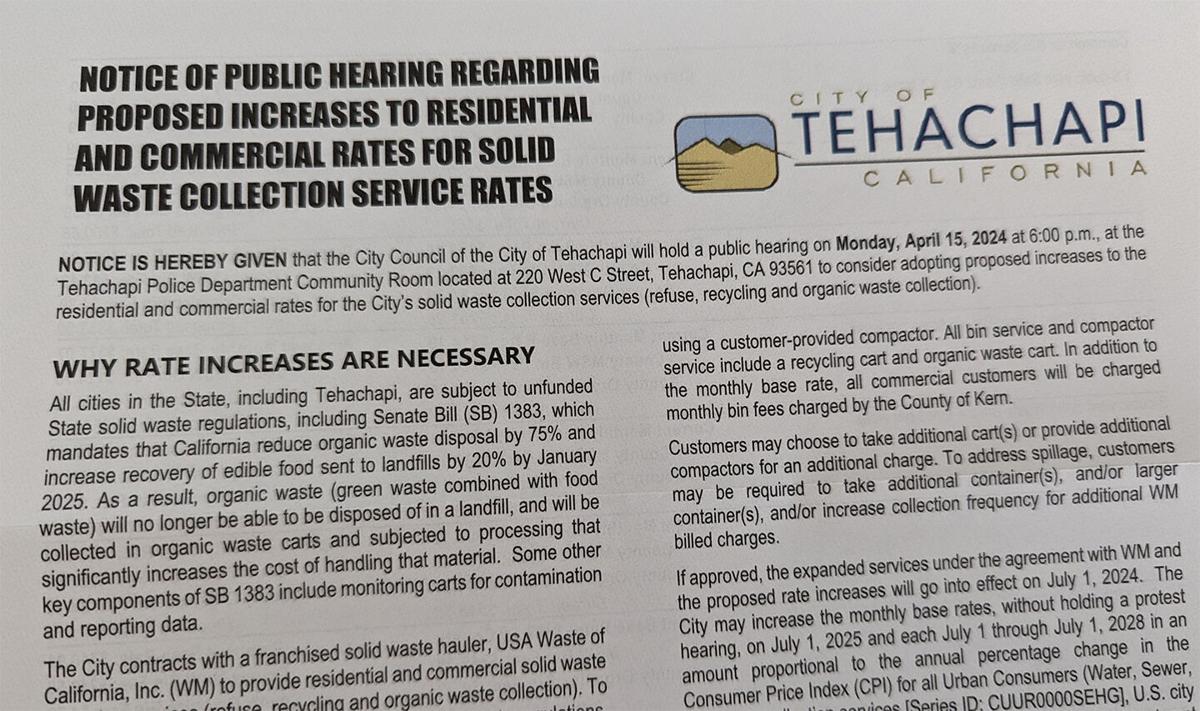 City mails Proposition 218 notices for hearing to increase trash rates ...