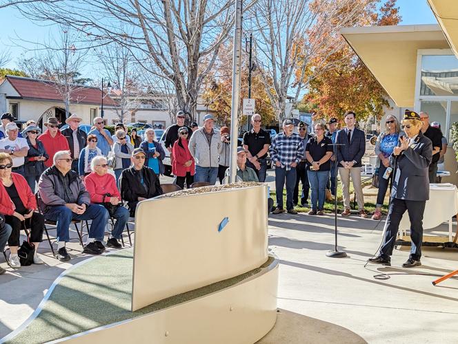 Downtown bench in honor of Gilbert Mitchell Jr. dedicated on Veterans ...