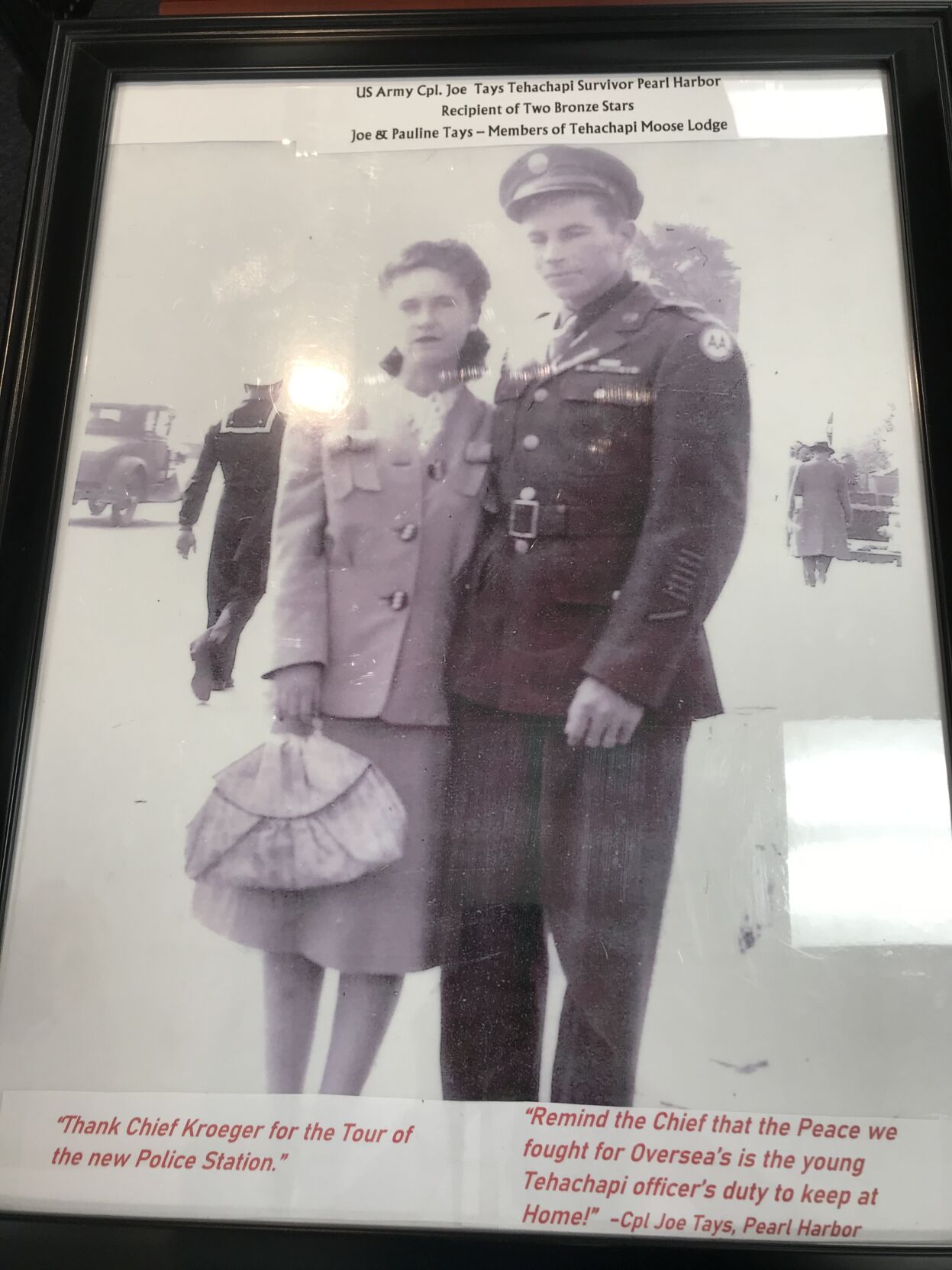 Tehachapi veterans honor Tehachapi Police Department with WWII memorial ...