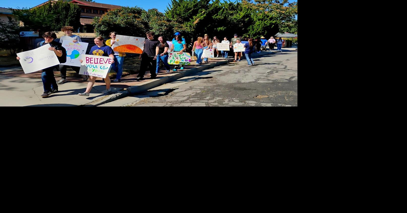 Young people march through Tehachapi to raise mental health awareness ...