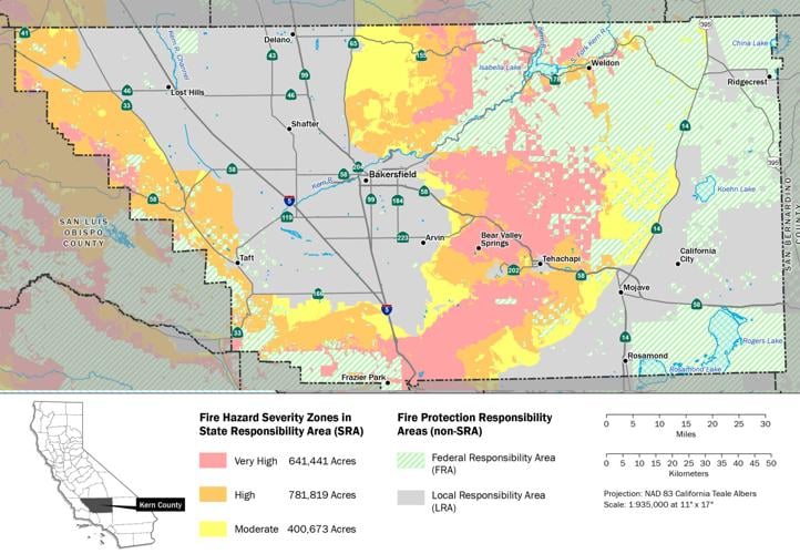 Latest state wildfire map shows increased risk in Greater Tehachapi ...