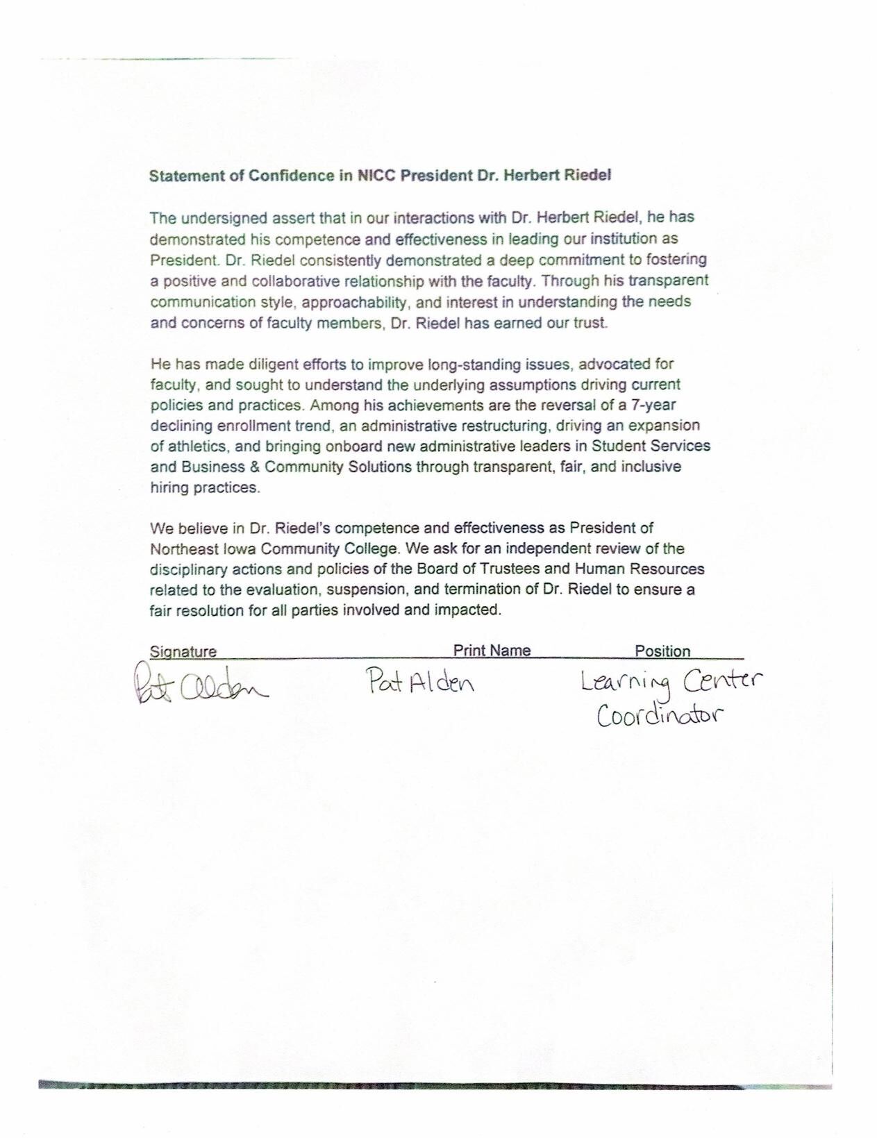 Riedel Statement of Confidence (4) | | telegraphherald.com