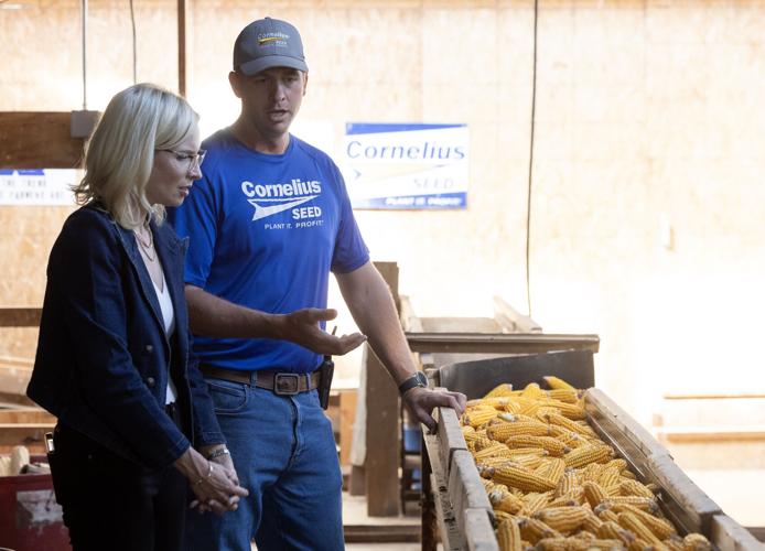 Hinson discusses crops, campaign at Jackson County seed company | Tri ...