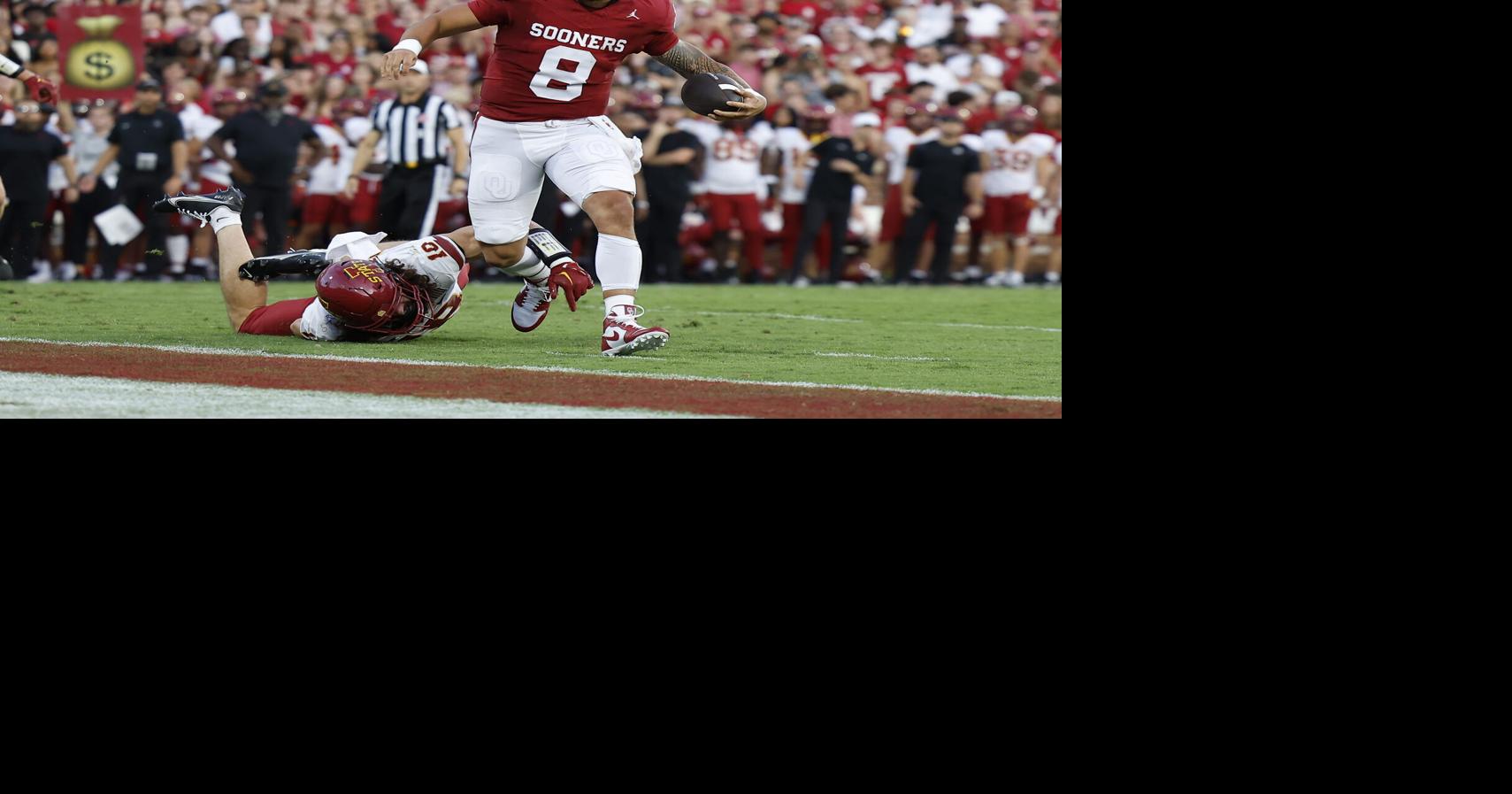 Gabriel has hand in 5 TDs to help No. 14 Oklahoma rout Iowa State ...