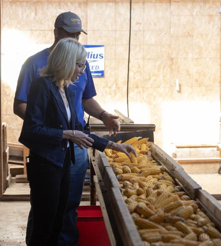 Hinson discusses crops, campaign at Jackson County seed company | Tri ...