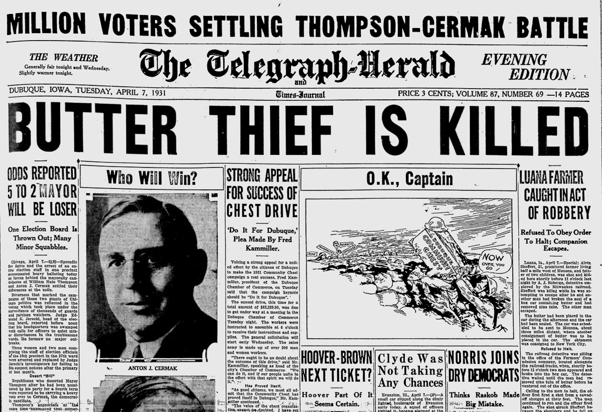 Throwback Thursday: Butter thief killed in 1931 | Tri-state News ...