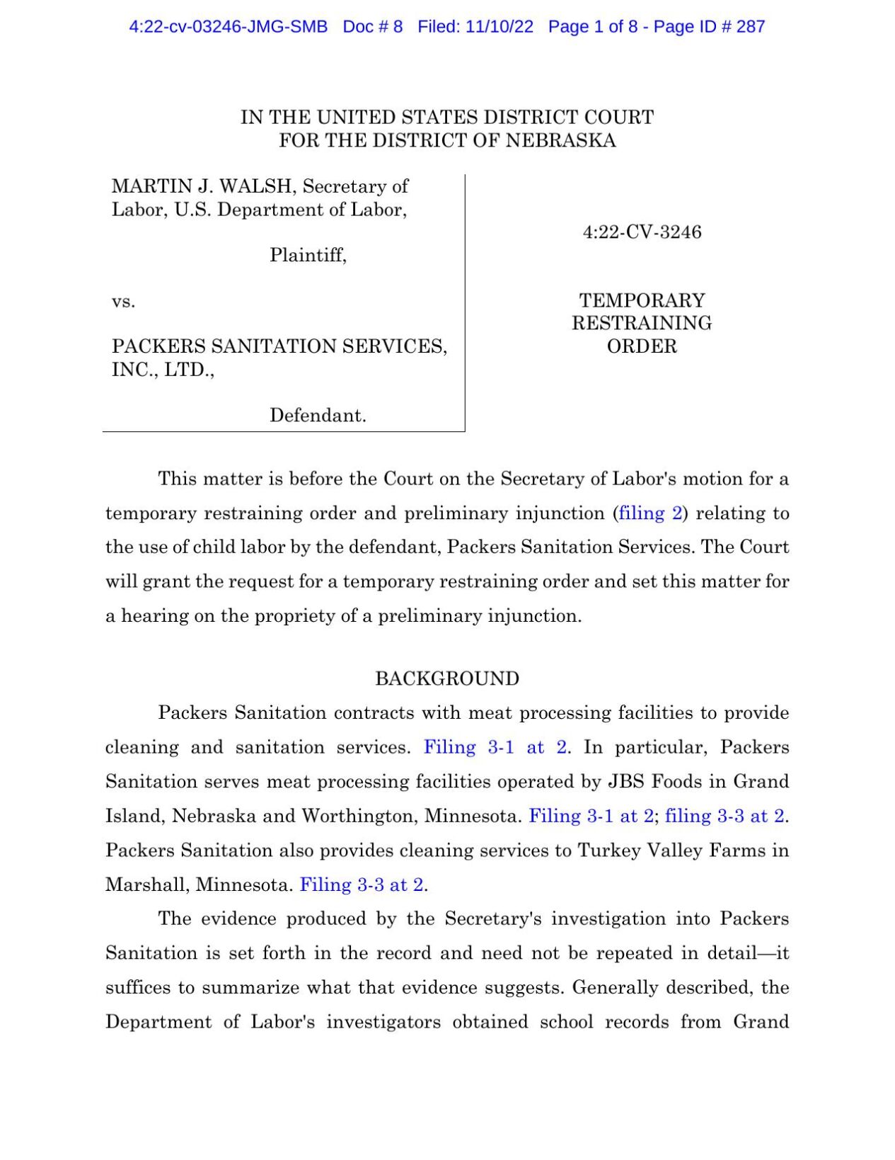 Temporary restraining order | | telegraphherald.com