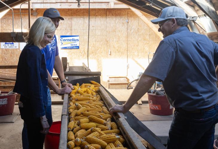Hinson discusses crops, campaign at Jackson County seed company | Tri ...
