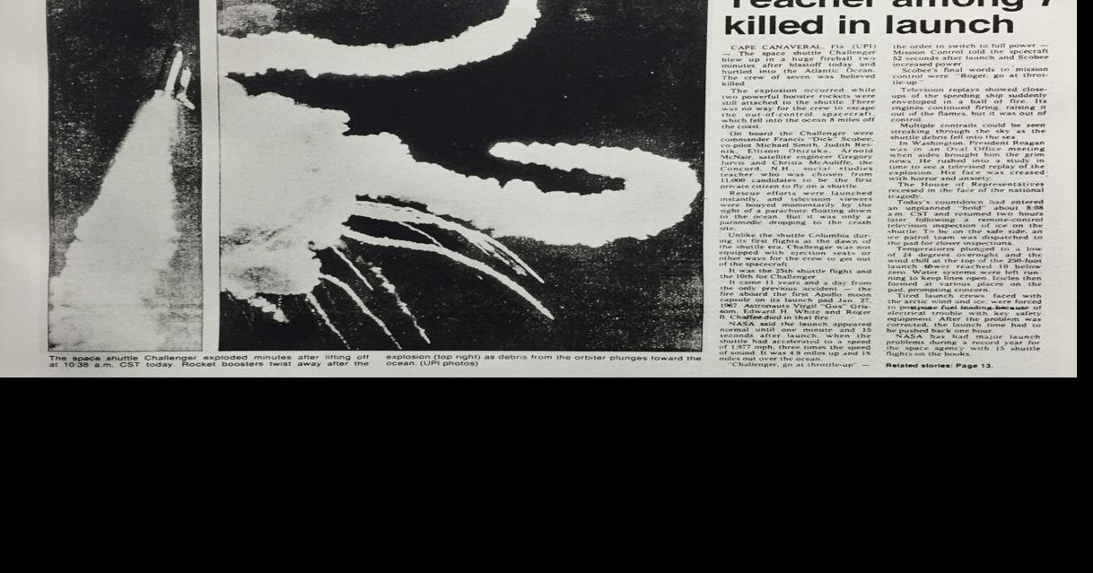 space shuttle with teacher explodes